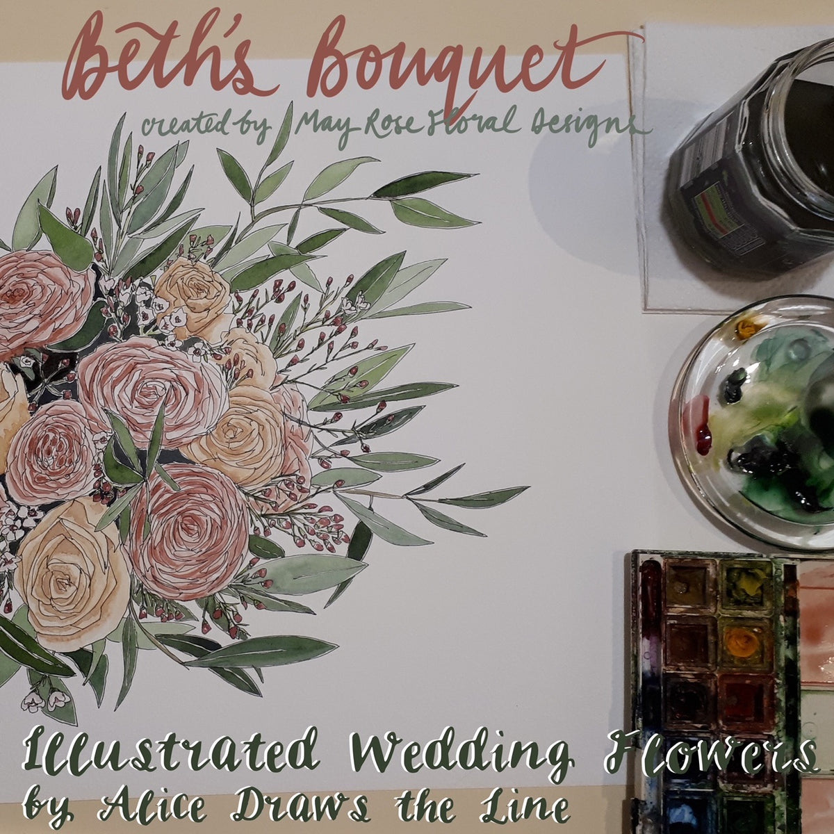 Preserving Beth's Bouquet as a bespoke piece of artwork – Alice Draws ...